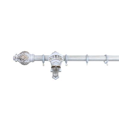 China 28mm Resin Four Leaves Custom Curtain Rod Finials Retro Style Wall Mounted for sale