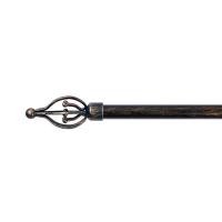 China 25mm 28mm Diameter Pipe Curtain Rods With Single Bracket Black And Red Multi Head Shape for sale