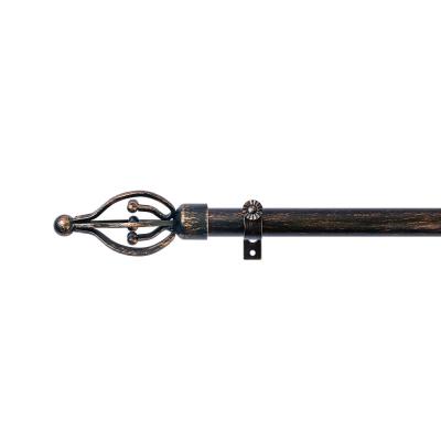 China 25mm 28mm Diameter Pipe Curtain Rods With Single Bracket Black And Red Multi Head Shape for sale