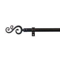 China Cross Section Circular Shower Tension Curtain Rod Finials 25mm Simple Style for sale