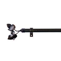 China Big Two Maple Leaf Shape Curtain Pole Finials With Rings Indoor Decor for sale