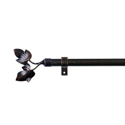 China Big Two Maple Leaf Shape Curtain Pole Finials With Rings Indoor Decor for sale