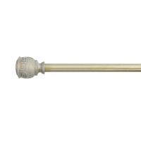 China 0.6MM Thick Grooved Pipe Curtain Rods With Aluminum Carved Holder Resin Curtain Head for sale