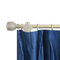 China Retro Color Grooved Pipe Curtain Rods With Stereo Resin Finials for sale