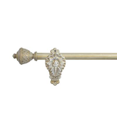 China Paint Craft Pipe Curtain Rods Sets With 3M Resin Curtain Finials Single Bracket for sale
