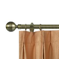 China Anti-Brass Color Metal Material Curtain Rods With Customized Size And Classic Curtain Finials For Hotel Or Home Decor for sale