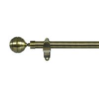 China Anti-Brass Metal Curtain Rods With Aluminum Ball Shape Curtain Finials Suitable For Living Room And Bedroom for sale