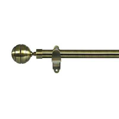 China Anti-Brass Metal Curtain Rods With Aluminum Ball Shape Curtain Finials Suitable For Living Room And Bedroom for sale