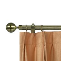China Anti-Brass Metal Curtain Rods With Aluminum Ball Shape Curtain Finials Suitable For Living Room And Bedroom for sale