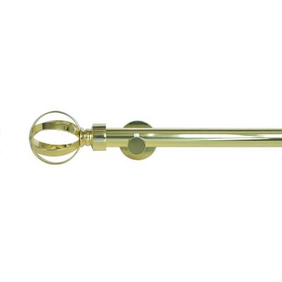 China 28mm Diameter Cage Ball Finial Pipe Curtain Rods Single Bracket for sale