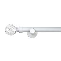 China Customized  Size  Iron Curtain Rod With White Color And Ball Shape Finials For Hotel for sale