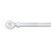 China Customized  Size  Iron Curtain Rod With White Color And Ball Shape Finials For Hotel for sale