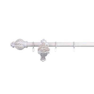 China 28MM Grooved Pipe White Gold Color With With Stereo Resin Finials For Home And Hotel Decor for sale