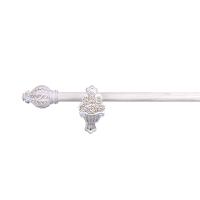 China 28MM Grooved Pipe White Gold Color With With Stereo Resin Finials For Home And Hotel Decor for sale