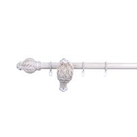 China 28MM Grooved Pipe White Gold Color With With Stereo Resin Finials For Home And Hotel Decor for sale
