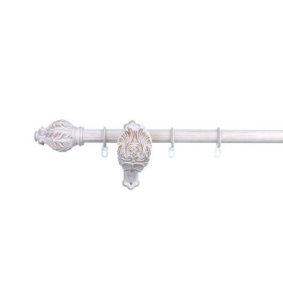 China 28MM Grooved Pipe White Gold Color With With Stereo Resin Finials For Home And Hotel Decor for sale