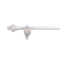 China 28MM Grooved Pipe White Gold Color With With Stereo Resin Finials For Home And Hotel Decor for sale