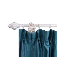 China 28MM Grooved Pipe White Gold Color With With Stereo Resin Finials For Home And Hotel Decor for sale