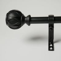 China 2m Black Nickel Adjustable Bay Window Curtain Rods for sale