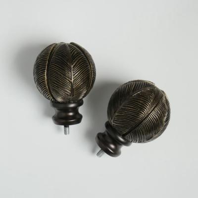 China KIEI EP1014 wooden curtain pole ends Luxury Adjustable Hardware for sale
