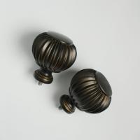 China Coffee Color Paint Treatment Resin Curtain Rod Finials for sale