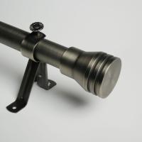 China Single Bracket Matte Black Chrome Plated Curtain Pole Ends for sale