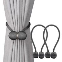 China Contemporary Metal Dark Grey Magnetic Curtain Tie Backs for sale