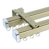 China 2m Modern Brushed Anodize Bendable Double Curtain Track for sale