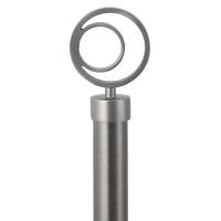 China Matte Black 16mm Moon Metal Exquisite Curtain Rod for sale