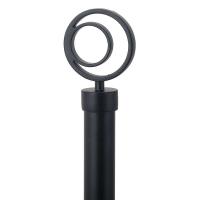 China Matte Black 16mm Moon Metal Exquisite Curtain Rod for sale