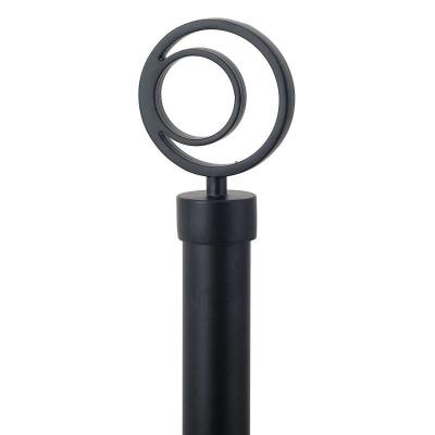 China Matte Black 16mm Moon Metal Exquisite Curtain Rod for sale