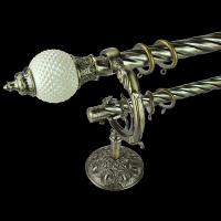 China Customized Twist Pipe Curtain Rods Cubicle Anodized Contracted Brass for sale