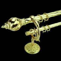 China 0.5mm Polished Curtain Rod Bracket Arrow Metal Sliding curved Twisted Birch Fitting for sale