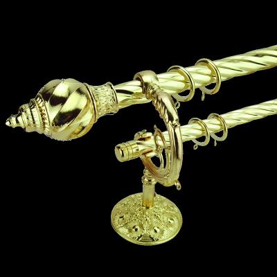 China 0.5mm Polished Curtain Rod Bracket Arrow Metal Sliding curved Twisted Birch Fitting for sale