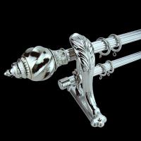 China 0.5mm Polished Curtain Rod Bracket Arrow Metal Sliding curved Twisted Birch Fitting for sale