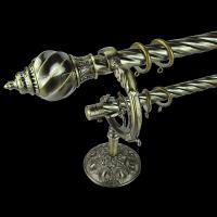 China 0.5mm Polished Curtain Rod Bracket Arrow Metal Sliding curved Twisted Birch Fitting for sale