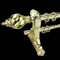 China 0.5mm Polished Curtain Rod Bracket Arrow Metal Sliding curved Twisted Birch Fitting for sale