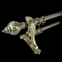 China 60CM Antique Brass Window Curtain Rods Home Decor Living Room for sale