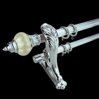 China 16mm Double Holder Pipe Curtain Rods Aluminum Alloy Pole Finials for sale