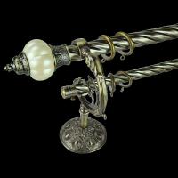 China 16mm Double Holder Pipe Curtain Rods Aluminum Alloy Pole Finials for sale