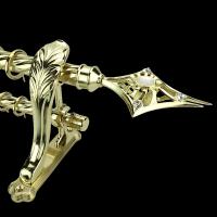 China Diamond Shaped Pointed Curtain Rod Head Simple Finials Style for sale