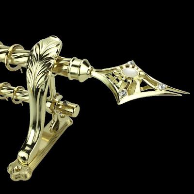 China Diamond Shaped Pointed Curtain Rod Head Simple Finials Style for sale