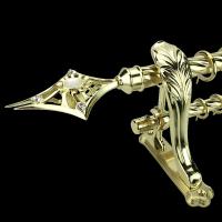 China Diamond Shaped Pointed Curtain Rod Head Simple Finials Style for sale