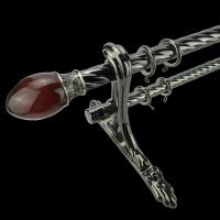 China Oval Egg Crystal Head Family Double Tube Curtain Rods for sale