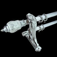 China Muslim Carved Russian 0.4mm Double Tube Curtain Rods for sale