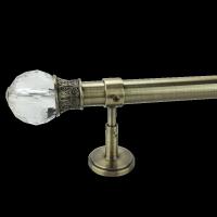 China Crystal Ball Type 60cm Double Stainless Steel Curtain Rods for sale