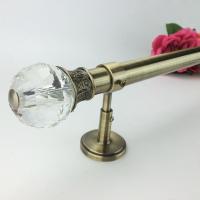 China Crystal Ball Type 60cm Double Stainless Steel Curtain Rods for sale