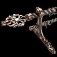 China Muslim Russian Hollow Carved Flower Double Pipe Curtain Rods for sale