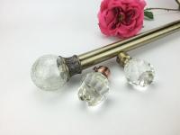 China Crystal Round Stainless Steel Curtain Rods Double Ends for sale
