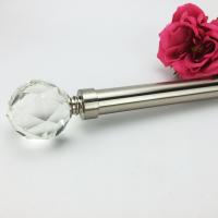 China Crystal Round Stainless Steel Curtain Rods Double Ends for sale